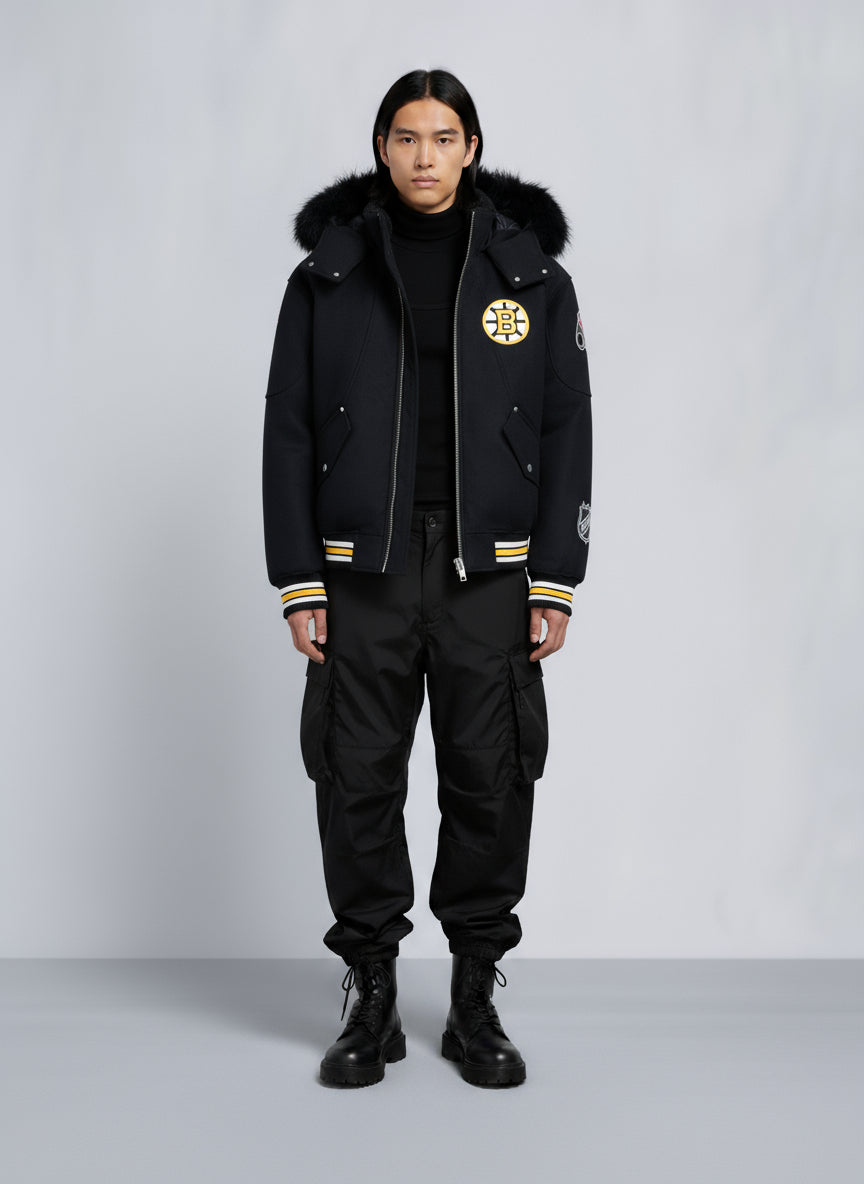 Nhl X Moose Knuckles Bruins Bomber Jacket | Men | Moose Knuckles