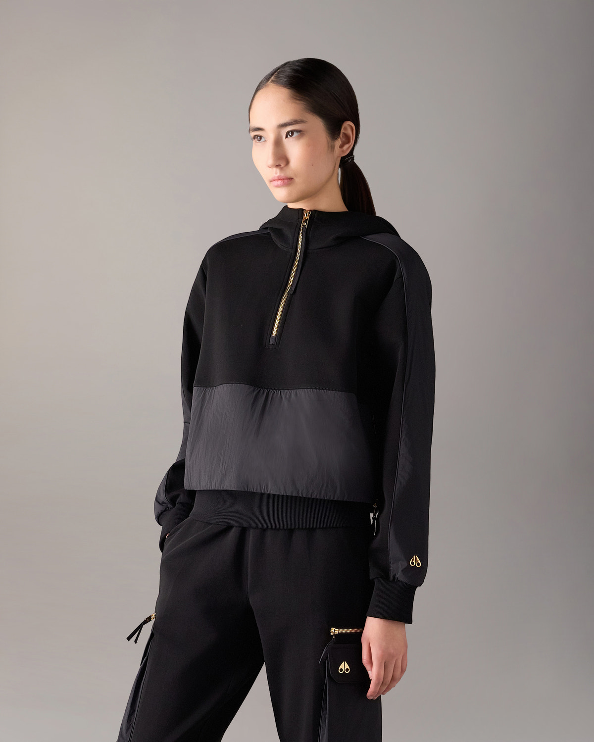 Gold Series Mixed Media Hoodie In Neoprene | Women | Moose Knuckles